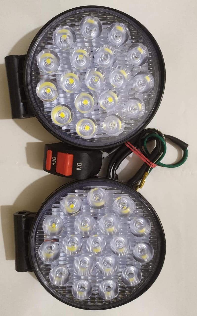 GLOWLIGHT UNIVERSAL 18 ROUND LED PACK OF 2 ON/OFF SWICH Head Lamp, Bar ...