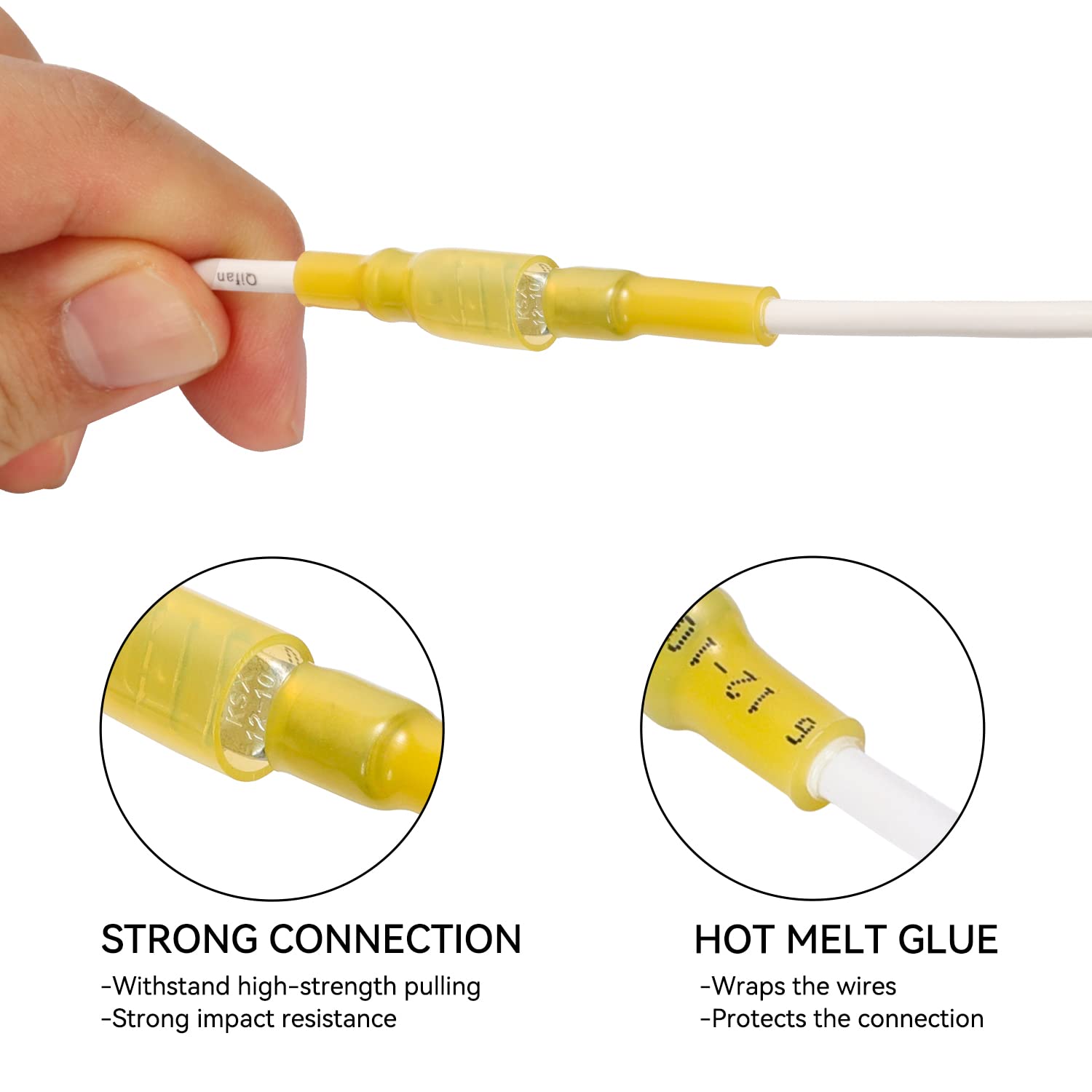 Snapklik.com : 60PCS/30Pairs Heat Shrink Spade Connector - Yellow 12-10 ...