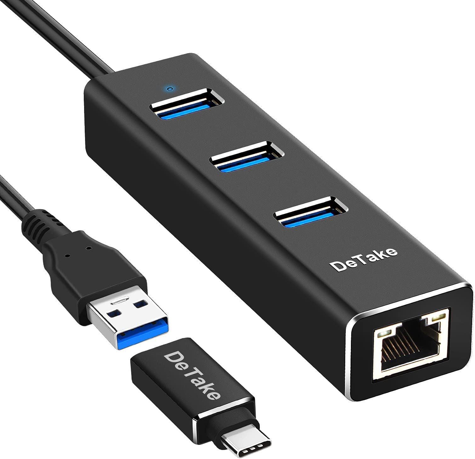 uni USB Ethernet Adapter 1000Mbps, USB 3.0 Ethernet Hub aus Aluminium ...