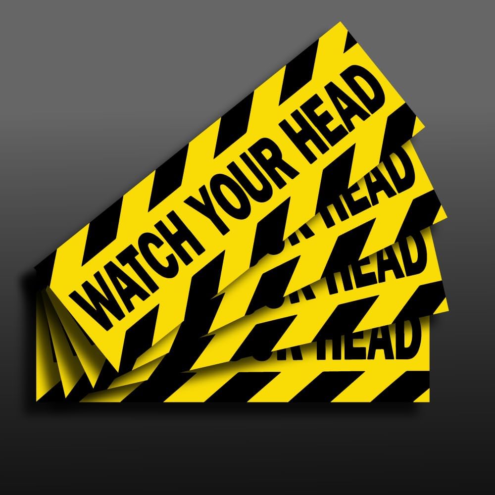 Amazon.com: Quality Shop Inc.(Pack 0f 4) Watch Your Head Sticker, Watch ...