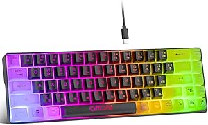 CHONCHOW Mini RGB 60% Gaming Keyboard, 68 Keys Small Compact USB Wired ...