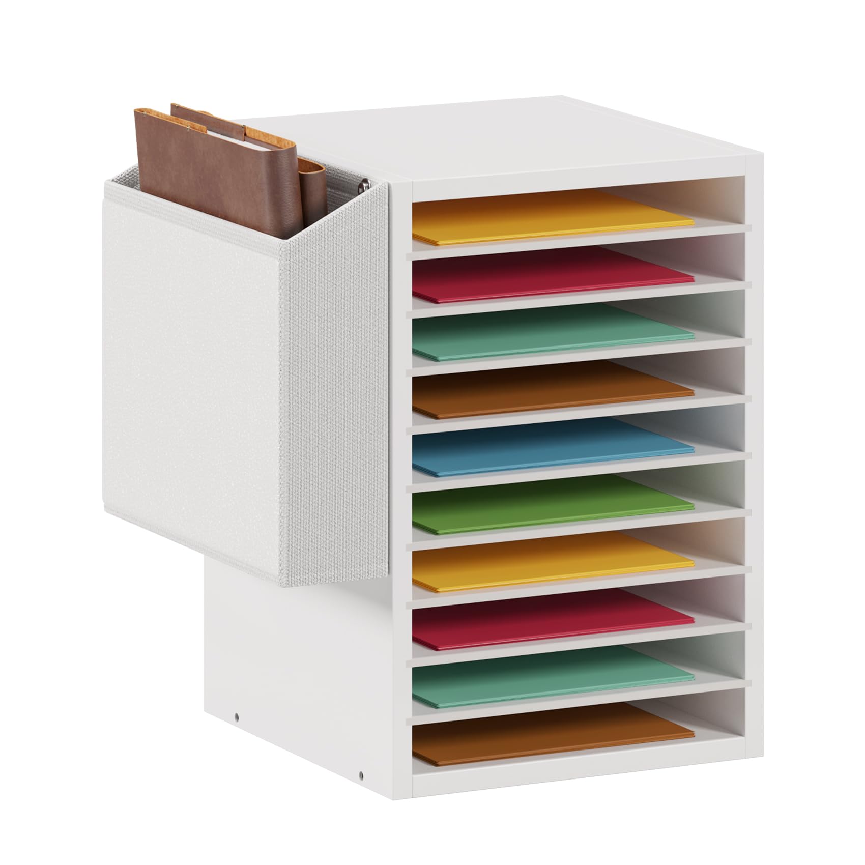 Office Mailbox, Wooden Paper Mailboxes with Storage Bag, 10 Tier ...