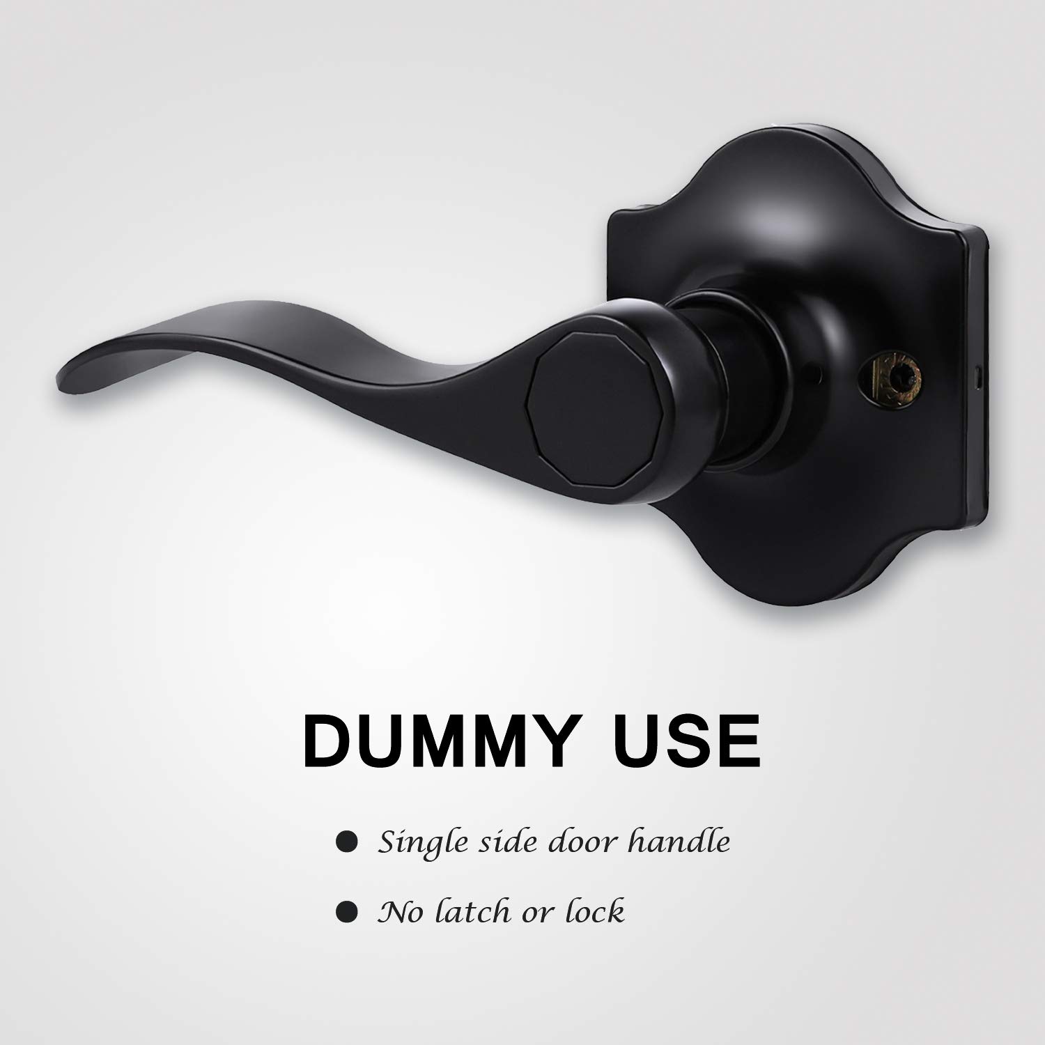Snapklik.com : KNOBWELL 2 Pack Wave Style Matte Black Door Lever Door ...