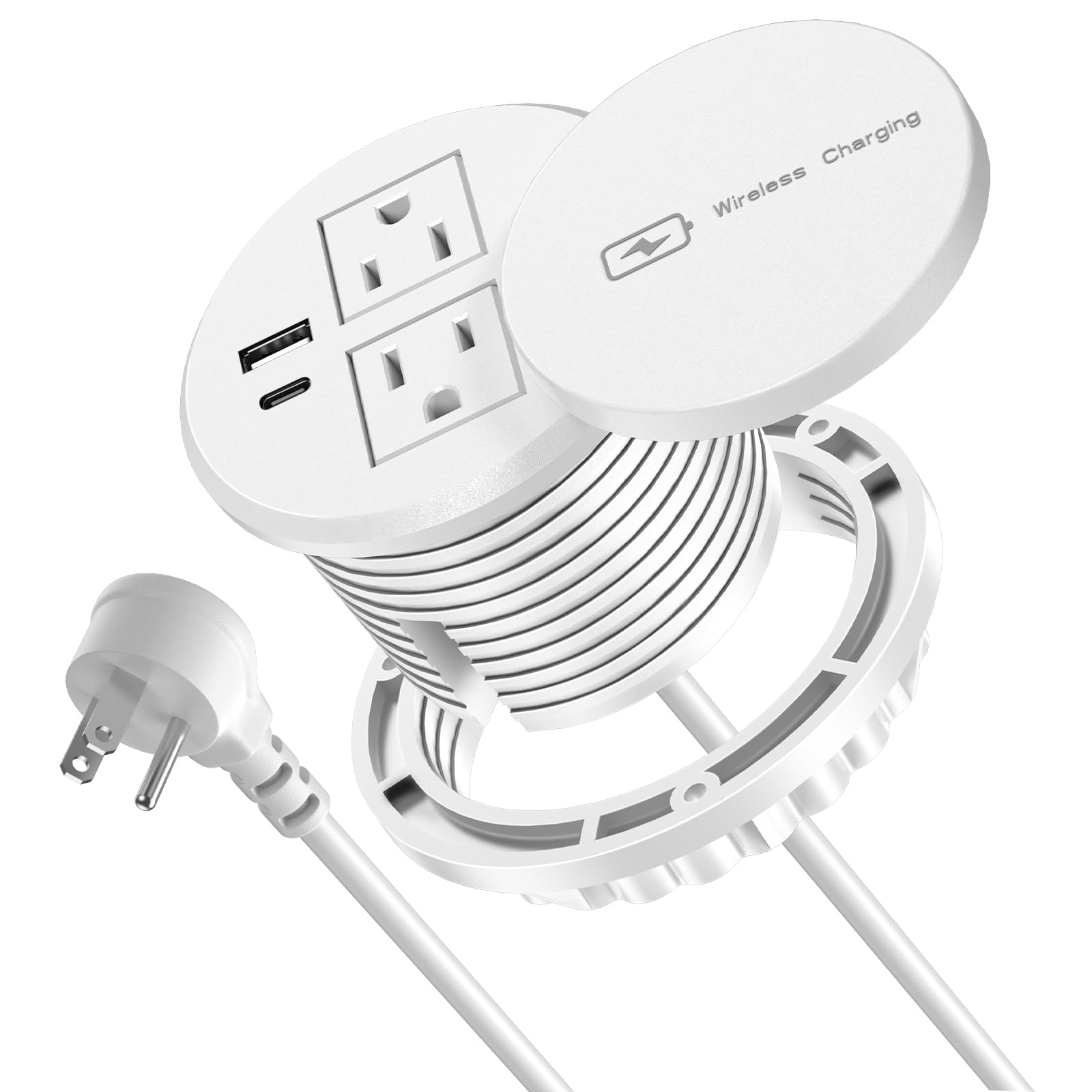 Amazon.com: 3 Inch Desk Recessed Power Grommet with 15W Wireless ...