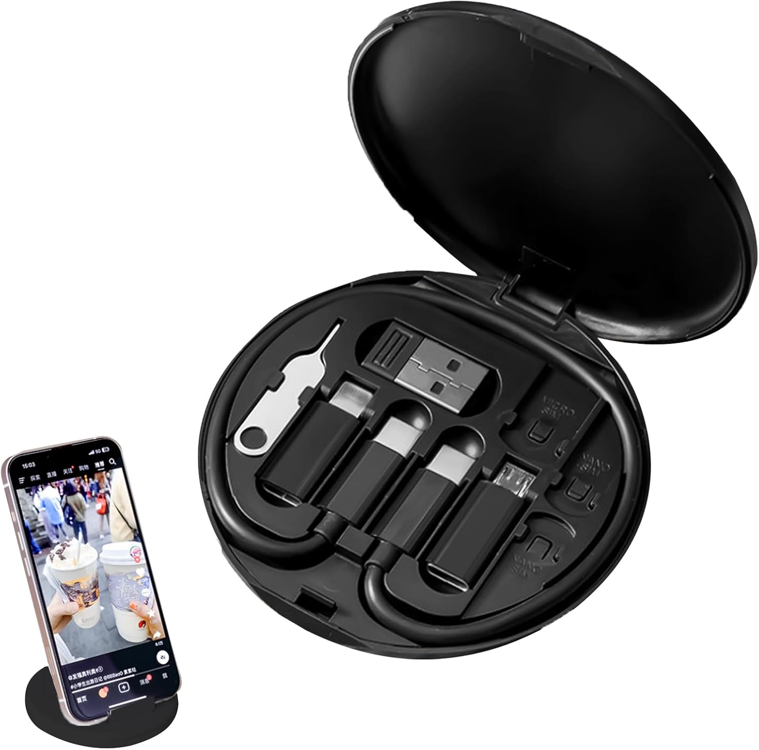 USB Type C Adapter Tool Contains Sim Card Slot Tray Eject Pin,Trave ...