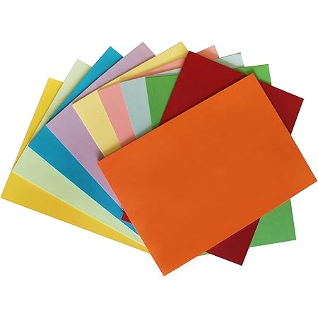 Vrandu 180GSM Coloured Card Paper A4, 10 Colours Assorted 50 Sheets ...