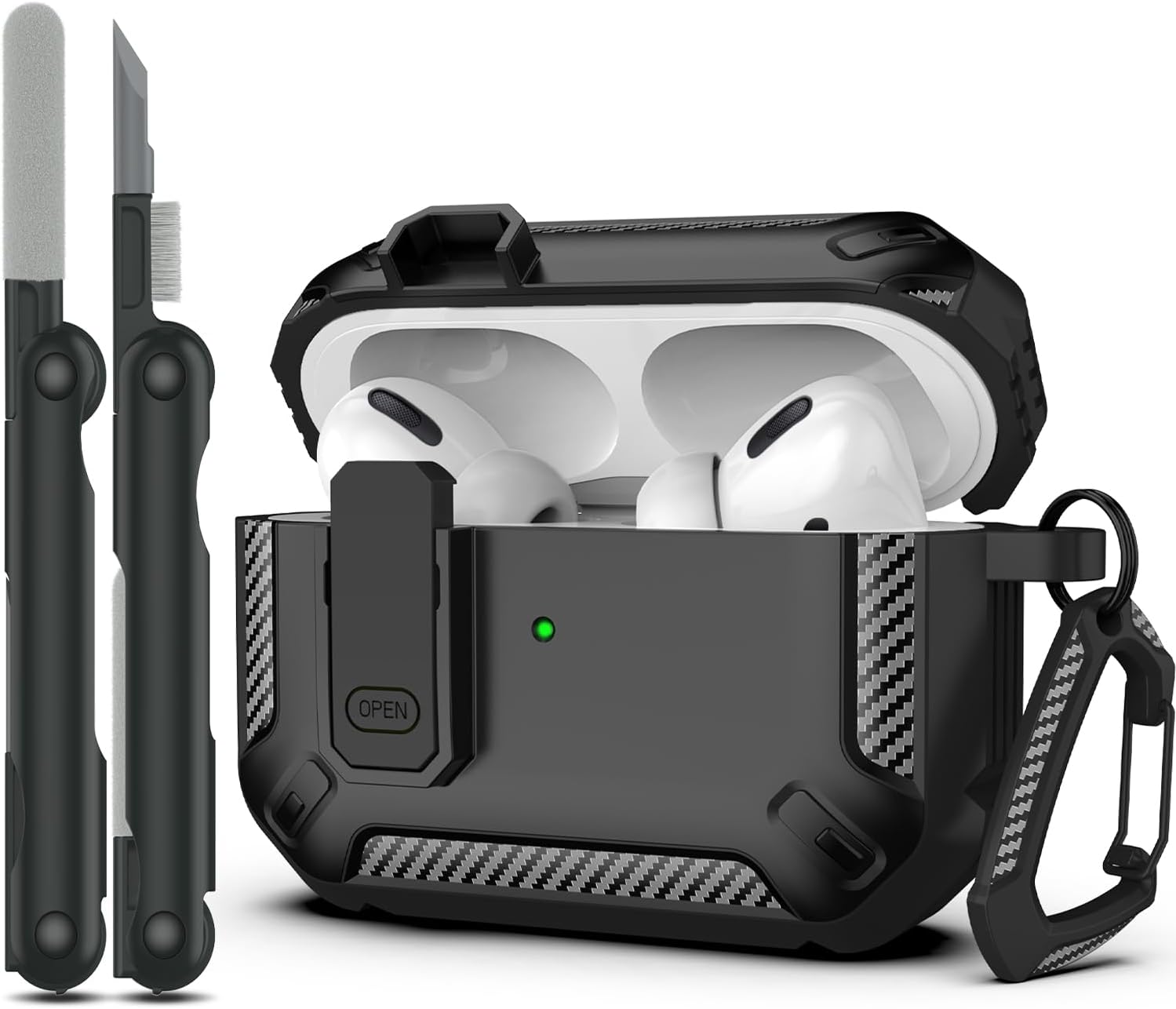 Amazon.com: RFUNGUANGO AirPods Pro Case Cover with Cleaner Kit ...
