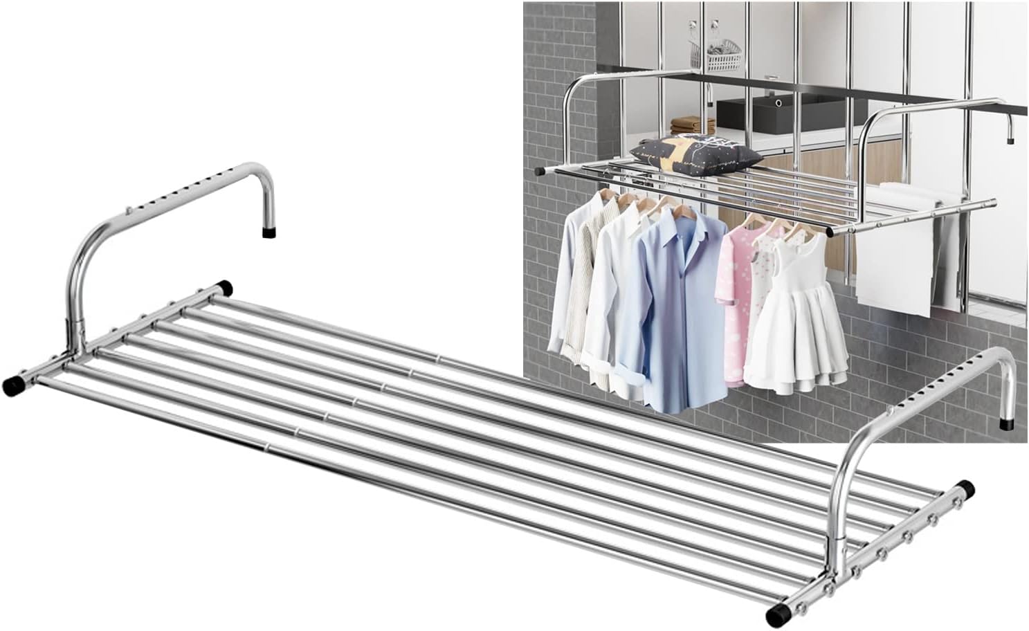Amazon.com: whalebee Clothes Drying Rack Folding Towel Rack Stainless ...