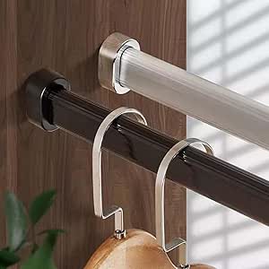 Amazon.com: closet rods for hanging clothes Silver/Champagne Oval ...