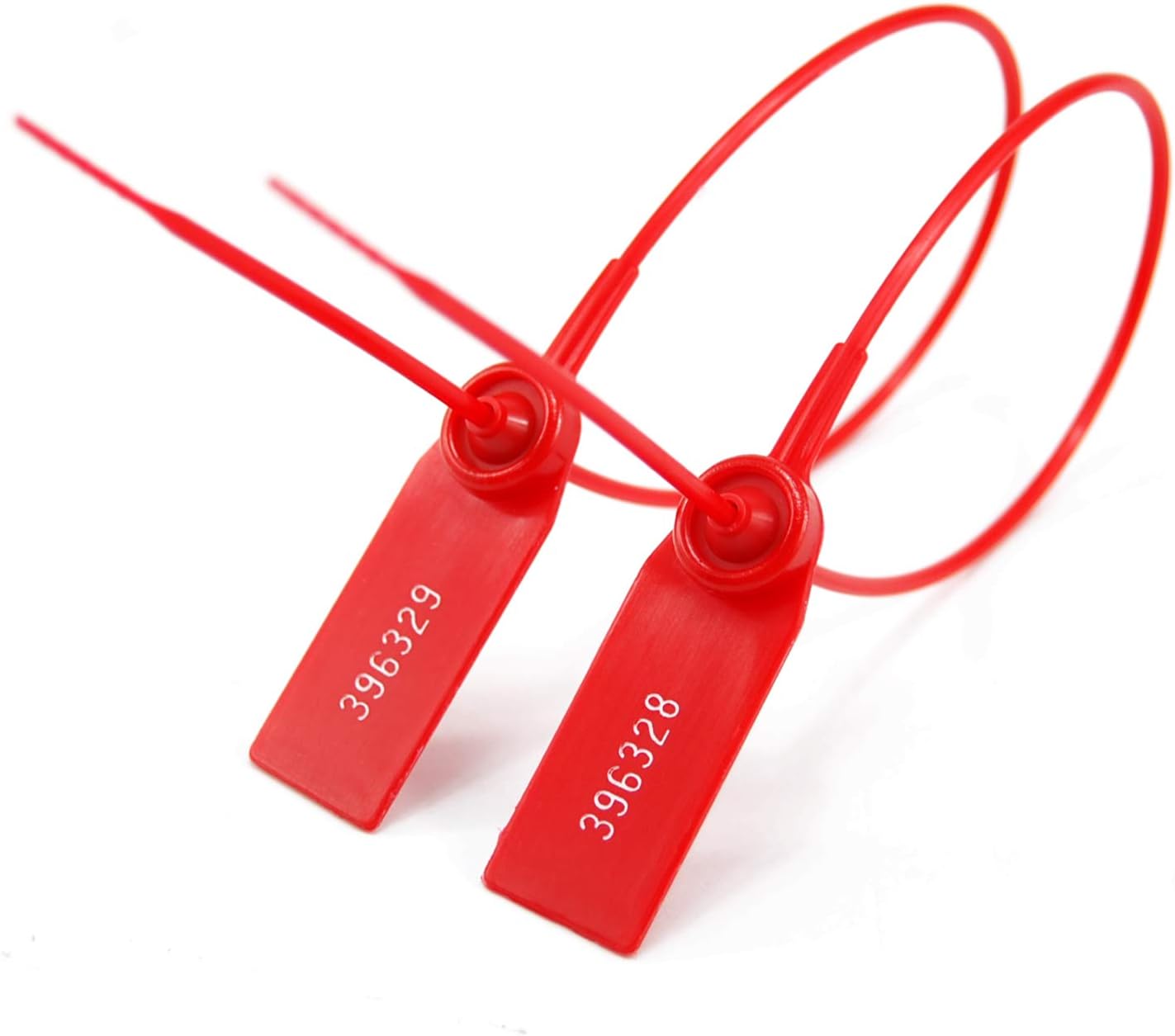 WUBAO(R) 100 X Red Security Tags Numbered Pull Ties Secure Anti-Tamper ...