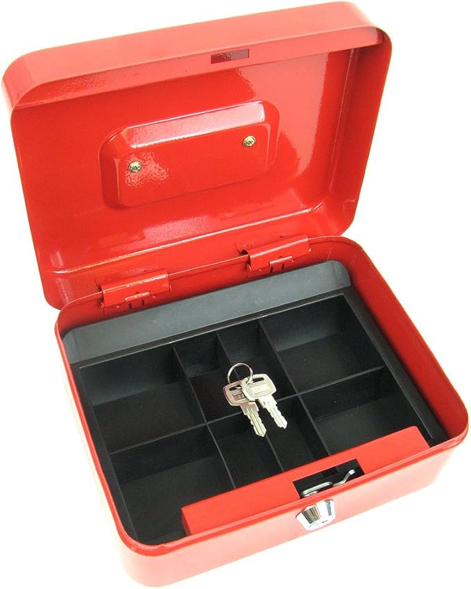 Amazon.com: Stalwart 75-6580 Hawk 8-Inch Key Lock Red Cash Box with ...
