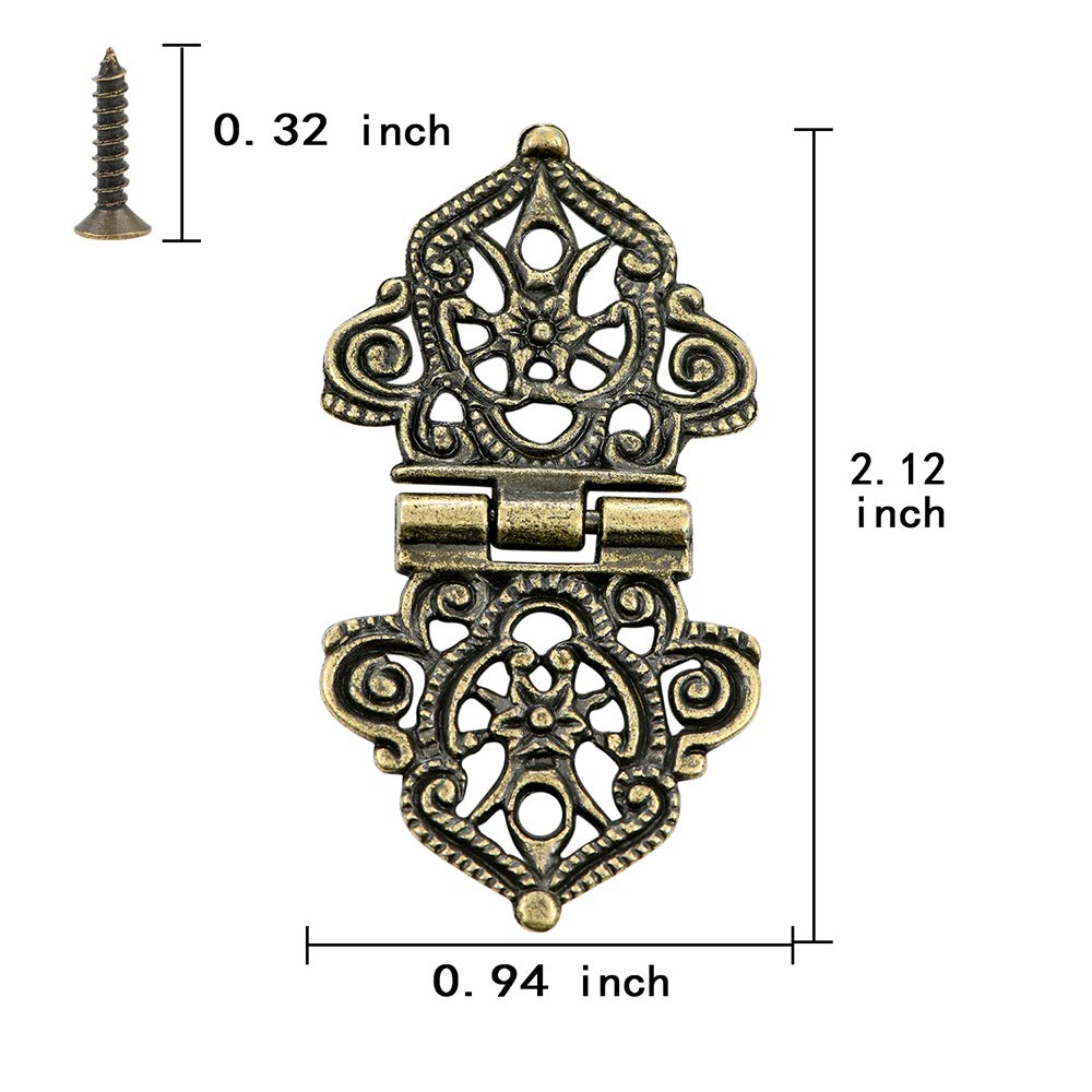 Snapklik.com : 20 Pieces Antique Decorative Hinges Bronze Engraving ...