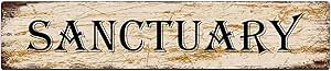 Amazon.com: Sanctuary Sign Vintage Metal Sign Retro Metal Plaque Bar ...