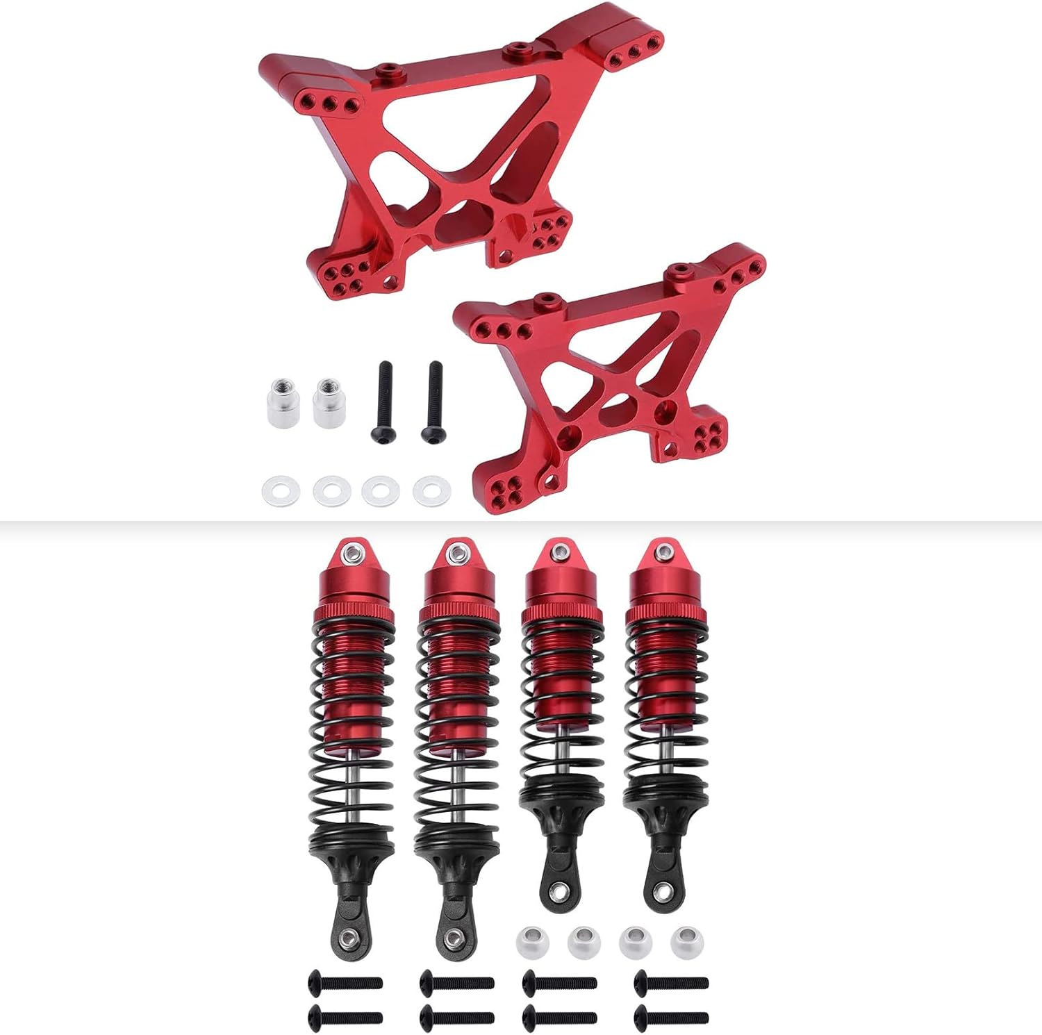 Amazon.com: HobbyPark Front & Rear RC Shocks and Aluminum Shock Tower ...