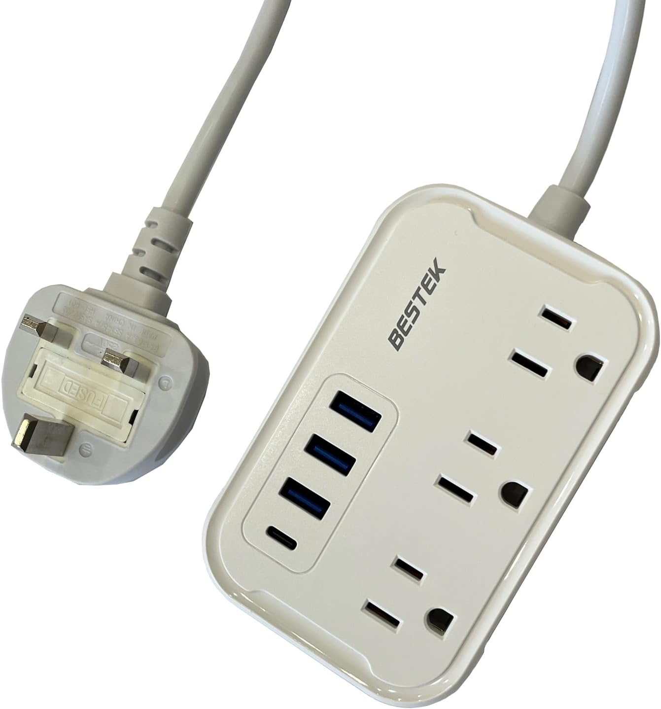 Amazon.com: UK Travel Plug Adapter with USB C, 2.6FT Extension Cord, US ...