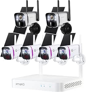 Amazon.com : XMARTO 100% Wire-Free Solar Home Security Camera System ...
