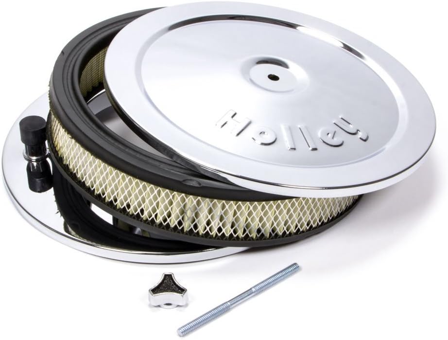 Amazon.com: Holley Chrome Round Air Cleaner 10 in. 5 1/8 in. Neck ...