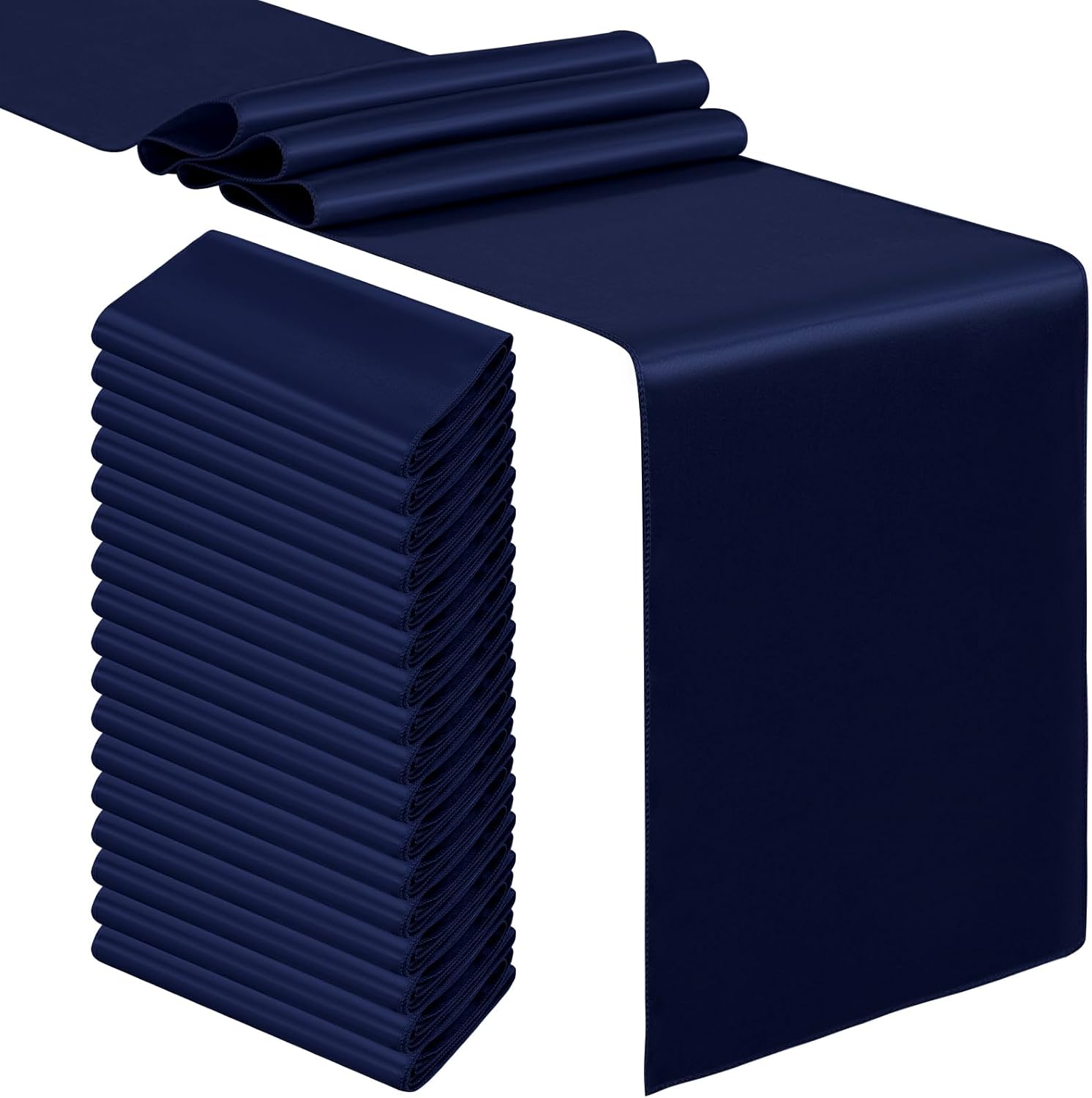 Amazon.com: 24 Pack Navy Blue Table Runner 12 x 72 Inch Premium Satin ...