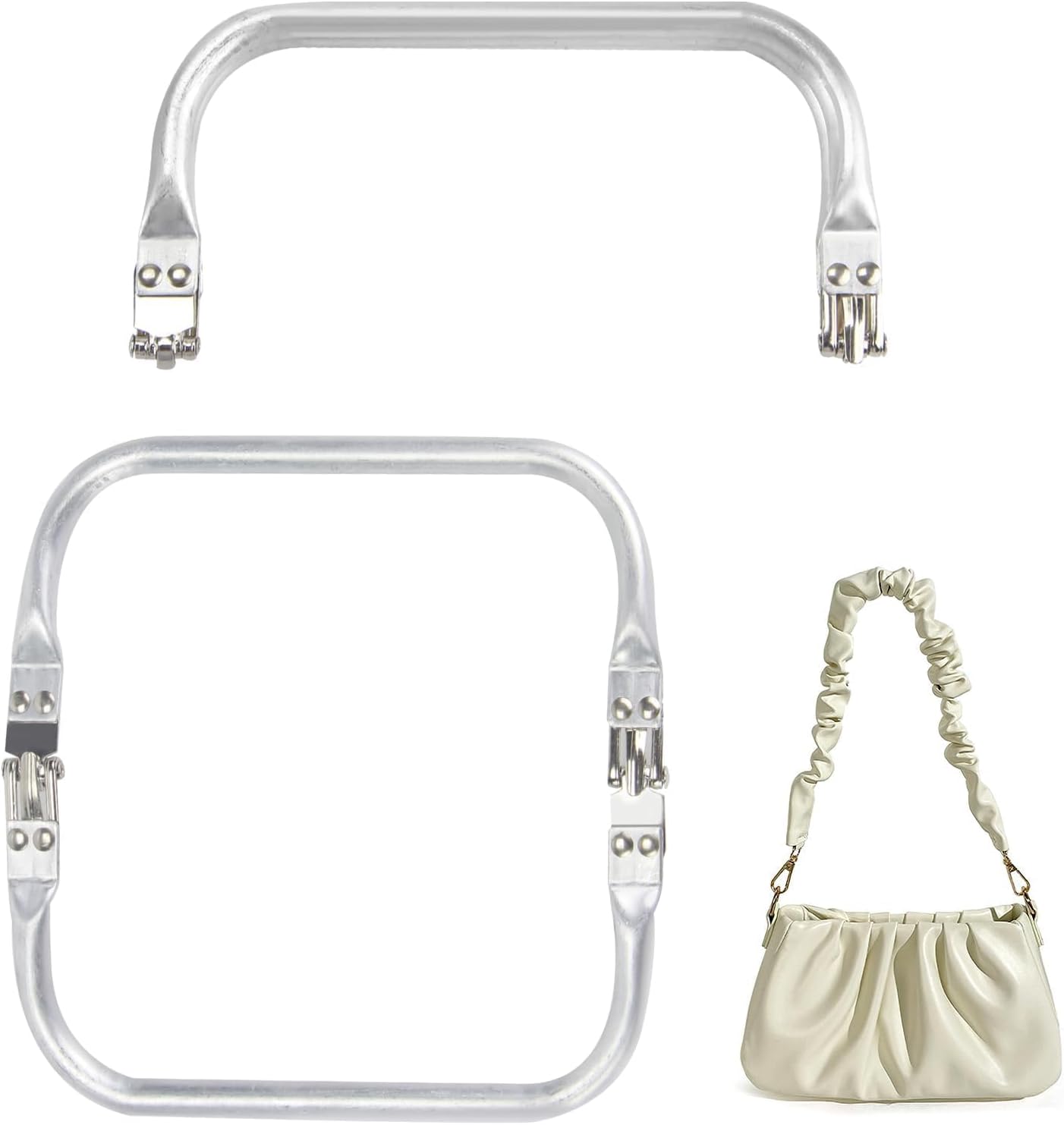 2pcs Metal Purse Frame, 6.88'' U-Shaped Aluminium Bag Frame Making ...