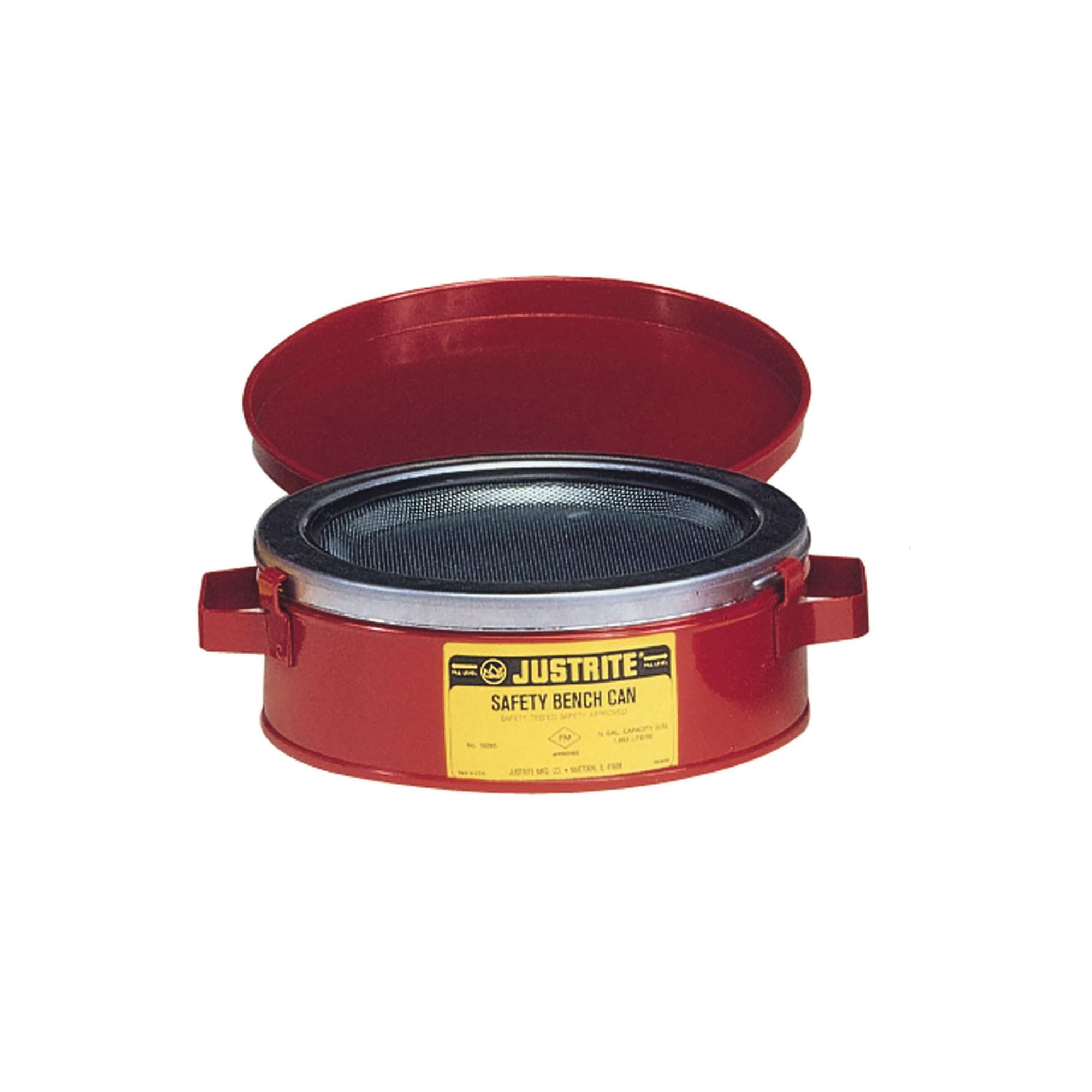 Amazon.com: Justrite Bench Can, 1/2 Gal., Galvanized Steel, Red ...