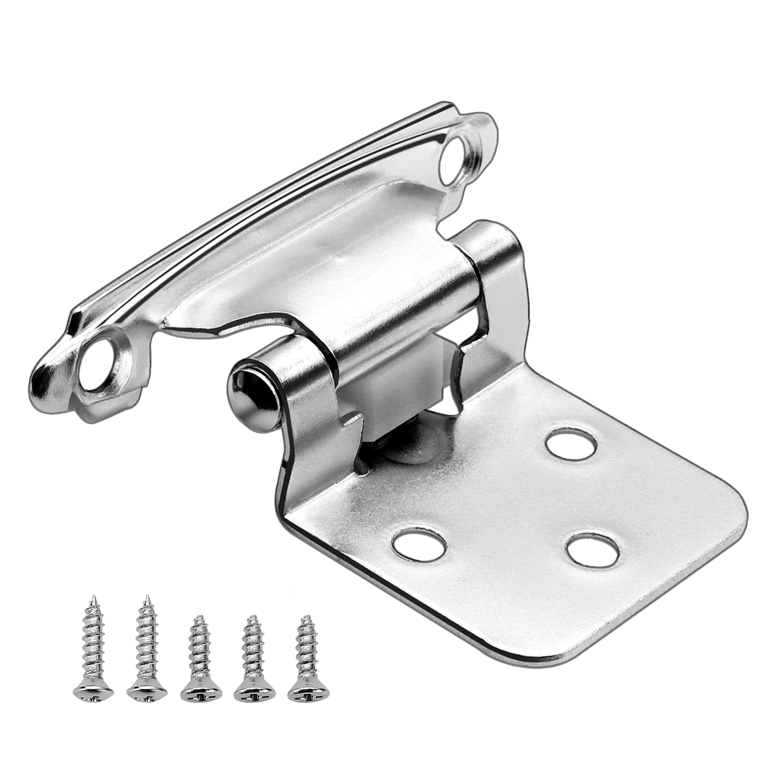 12 Pack 6 Pairs Brushed Nickel Semi-Concealed Cabinet Hinges - 1/2 inch ...