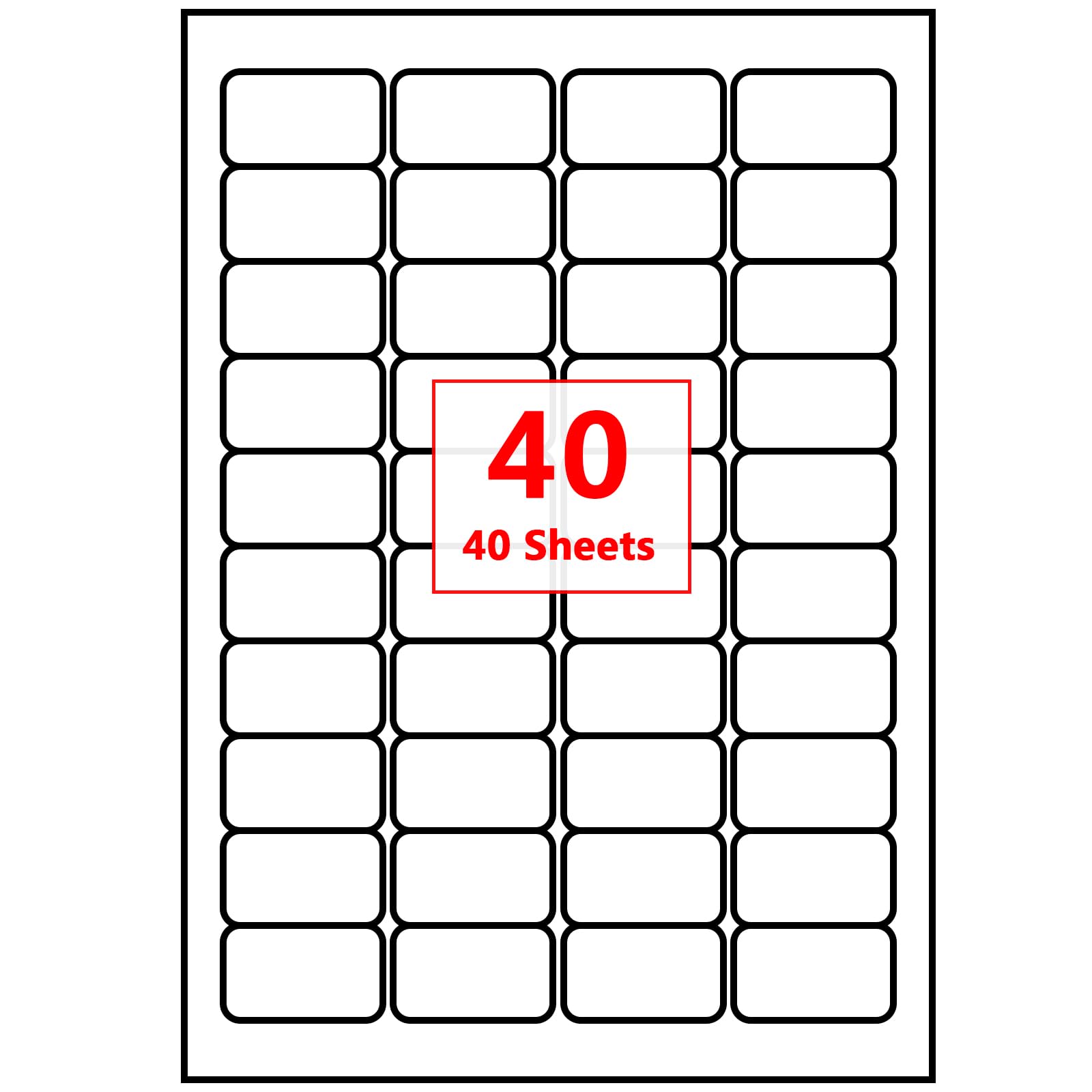 PACK4YA 40 Labels per A4 Sheet, 45.7 x 25.4 mm White Self Adhesive ...