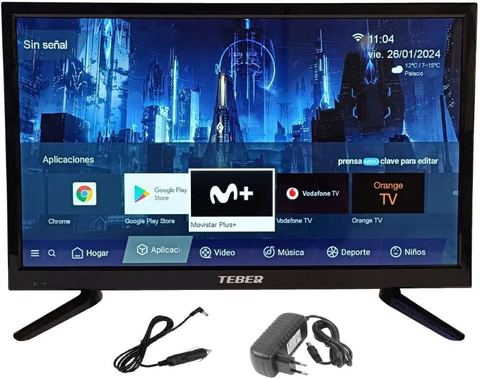 Desobry TV 16 Pouces 1080P avec Lecteur DVD intégré Support antenne ...