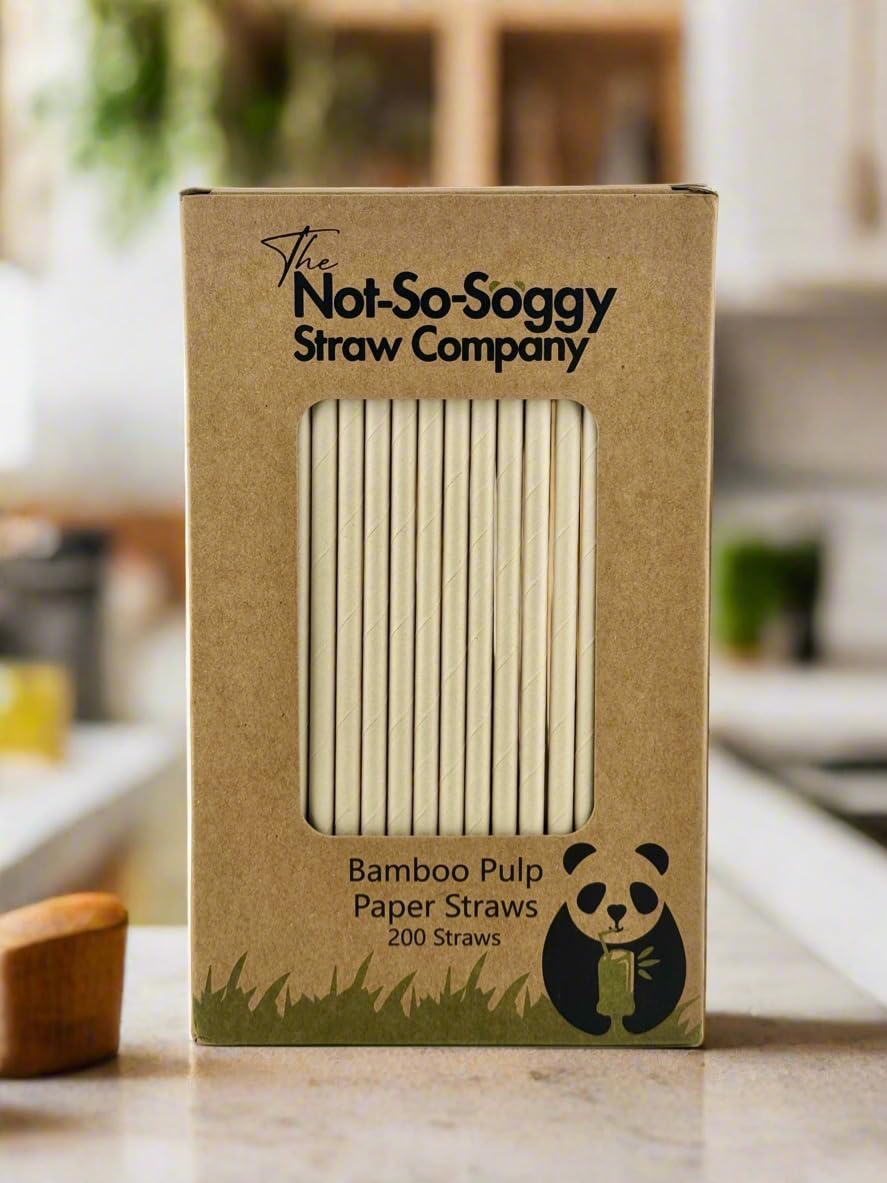 The Not-So-Soggy Company Bamboo Paper Straws [200 Pack] Natural Colour ...