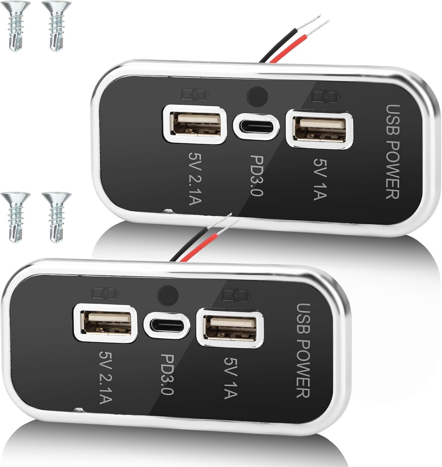 Amazon.com: Gibbab 3 Ports 12V RV USB Outlet 45.5W, 2PCS PD3.0 Type-C ...