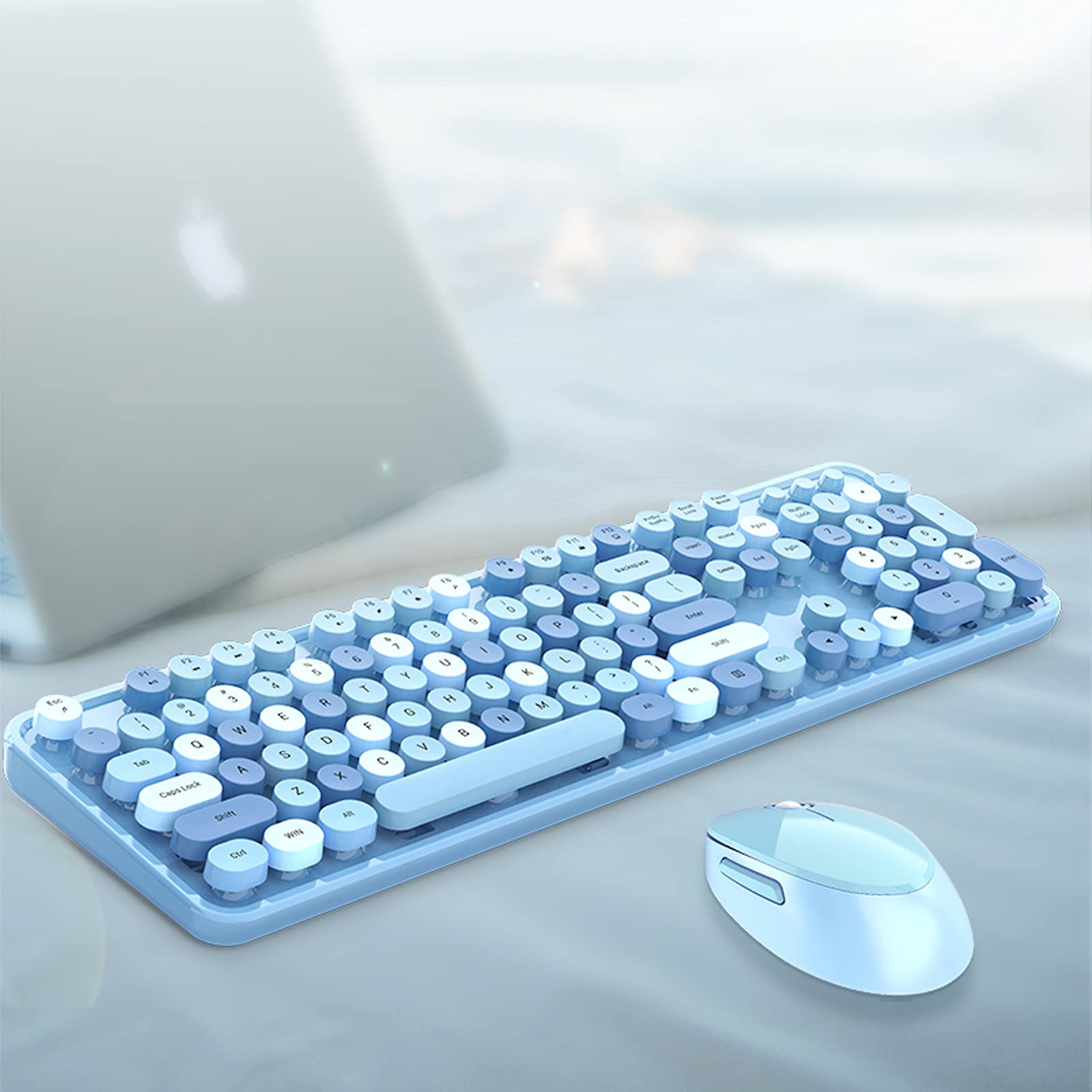 Onlywe Wireless Keyboard and Mouse Combo,2.4G USB Ergonomic Sweet Mixed ...