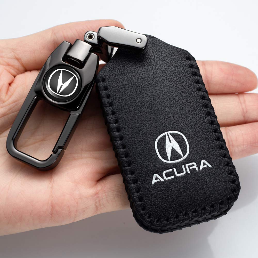 Car Key Case - Genuine Leather Protector Keychain for Acura CDX NSX RDX ...