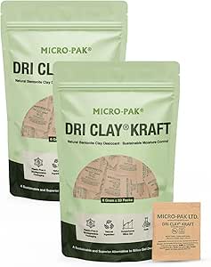 Micro-Pak Dri Clay Kraft - Desiccant Packs for Storage – Bentonite Clay ...