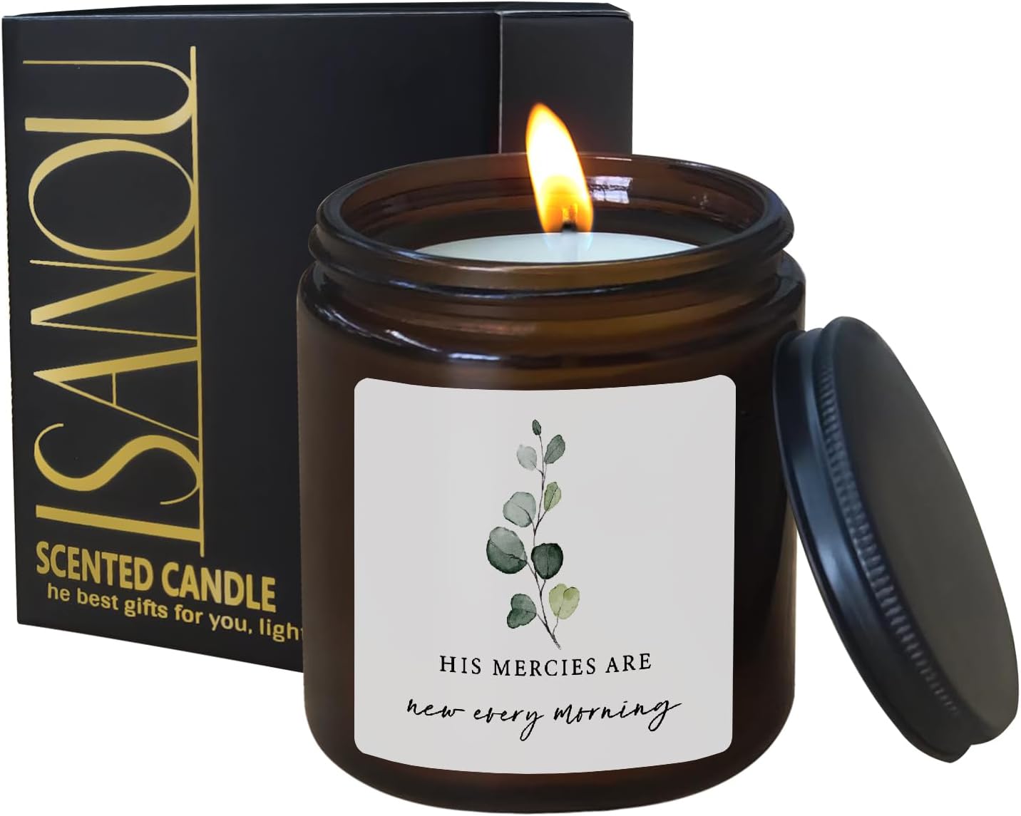 Amazon.com: ISANOU Bible Verse Scripture Candle Gifts,His Mercies are ...