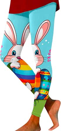Amazon.com: Black Short Leggings for Women Happy Easter Day Leggings ...