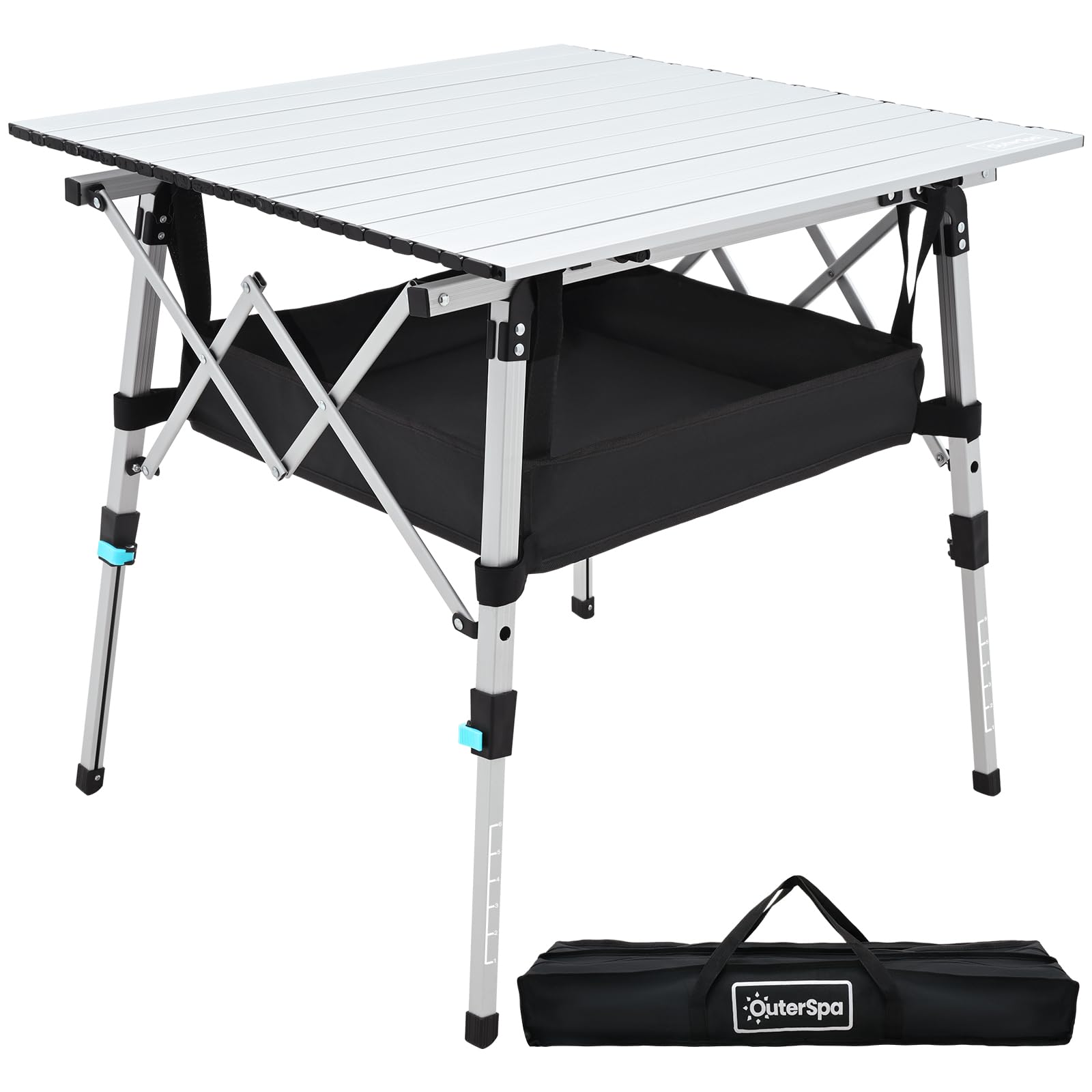Amazon.com: OuterSpa Portable Camping Table with Adjustable Legs ...