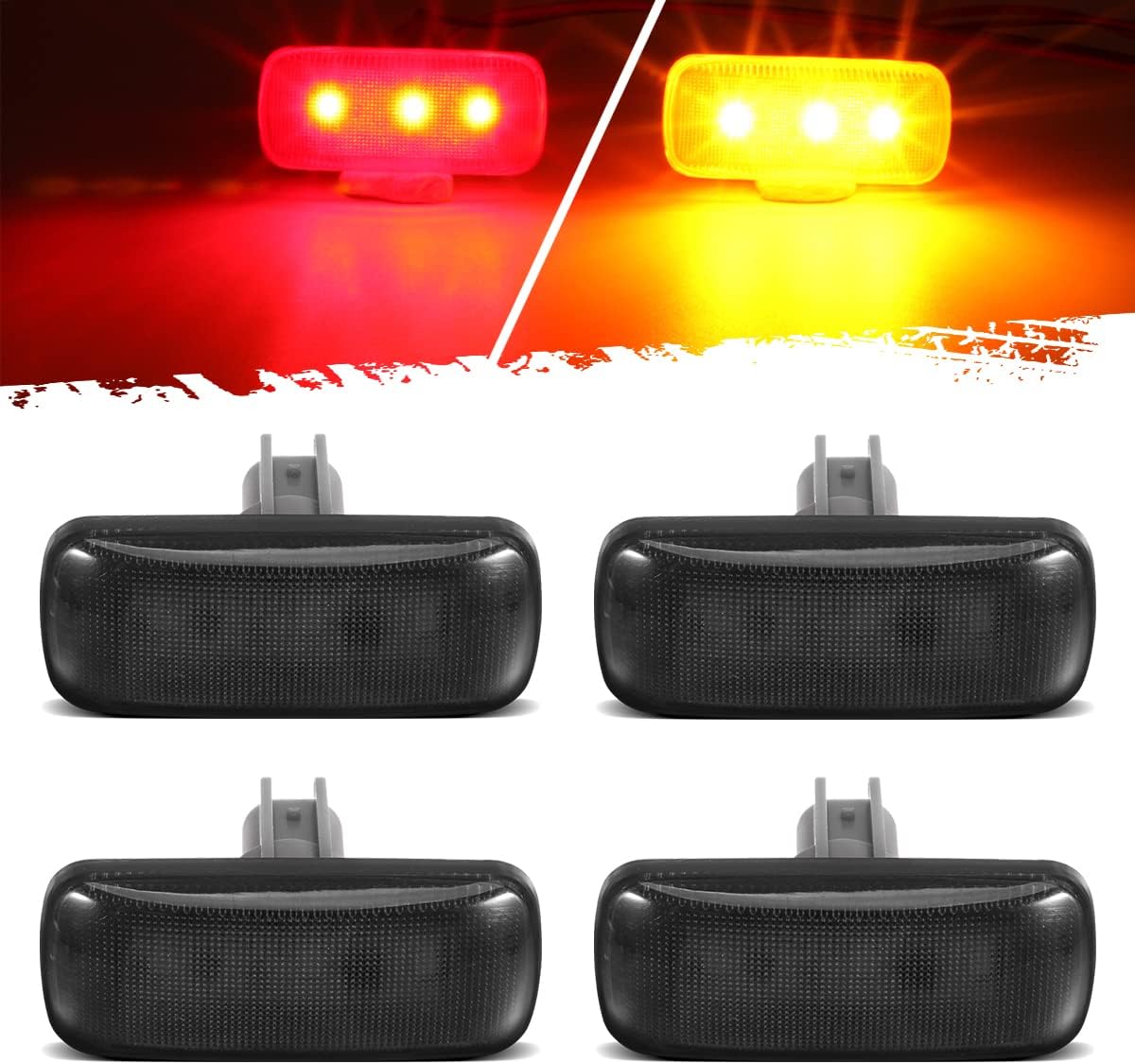 Amazon.com: POPMOTORZ 4Pcs LED Fender Side Marker Light Rear Bed side ...