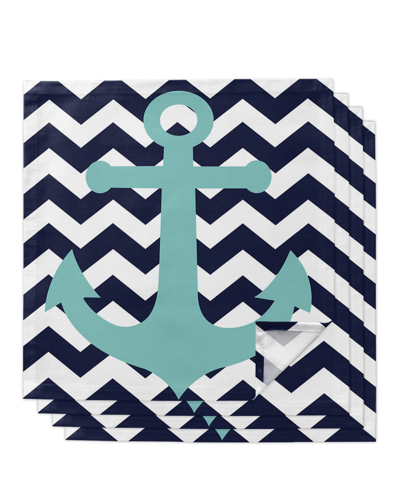 Teal And White Chevron Anchor