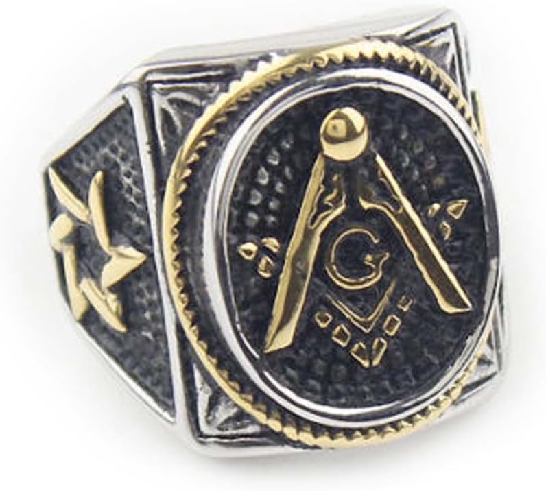 Amazon.com: Anillos masónicos para hombre – Acero inoxidable de doble ...