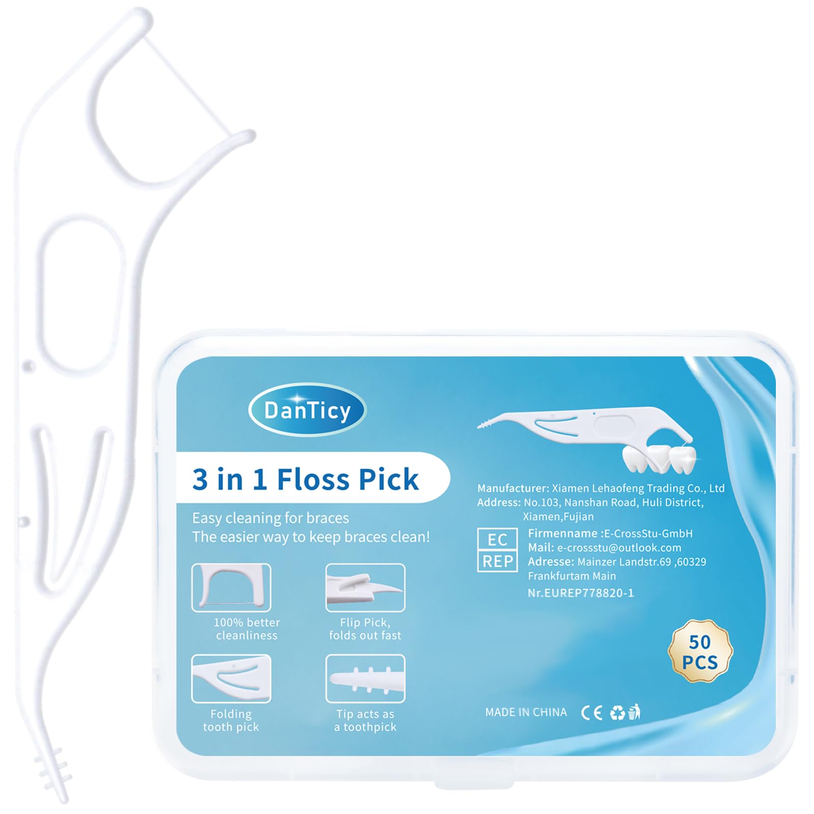 Amazon.com : Orthodontic Flossers for Braces 3-in-1 Dental Floss Picks ...
