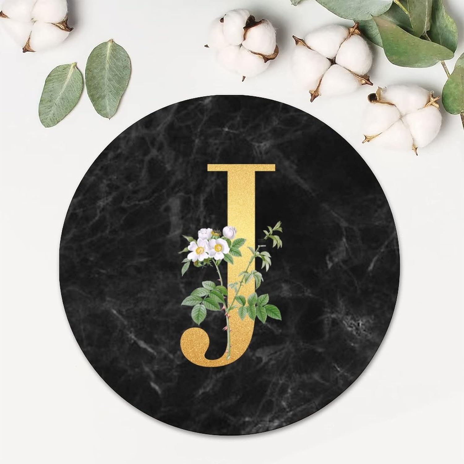 Amazon.com: 100pcs Round Stickers 1.5 Inch,Gold Initial J Alphabet ...