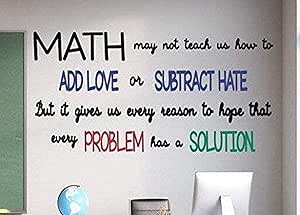 Amazon.com: Fprqlyze Math Vinyl Wall Decals for Classroom // Add Love ...