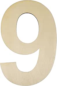 Amazon.com: HILAZA 17 Inch Large Wooden Number 9, 1/4 Inch Thick ...