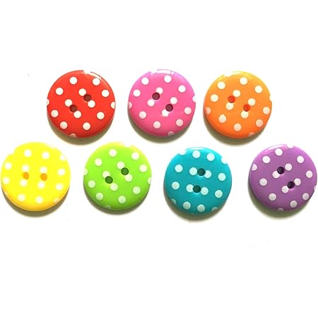 Amazon.com: 30 Pcs Cute Retro Polka Dot Buttons 2 Holes Size 15 Mm ...