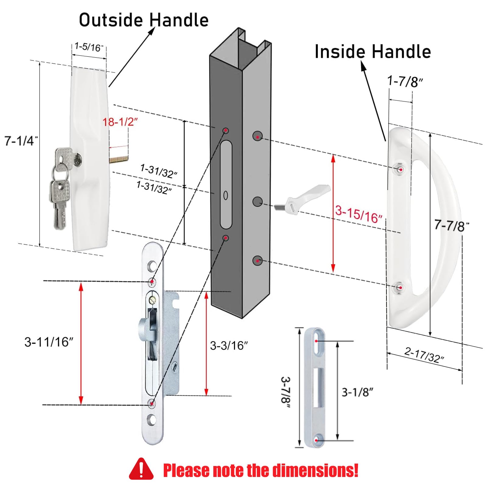 Sliding Patio Door Parts Sliding Glass Door Handle | Mortise Lock