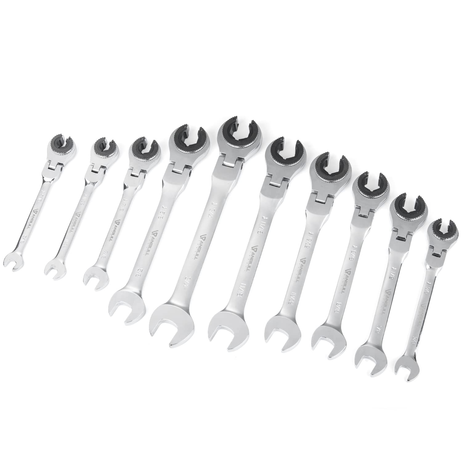 Snapklik.com : Anbull SAE 10pcs Ratcheting Wrench Set