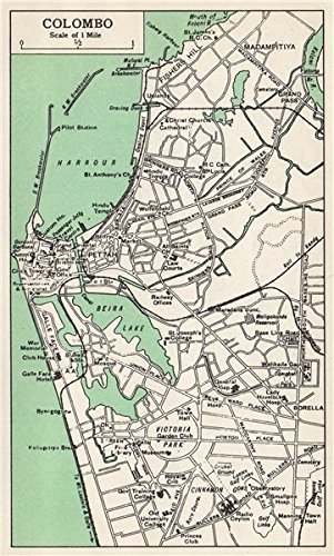 Colombo Town City Plan Ceylon Sri Lanka Pettah 1965 Old | Desertcart INDIA