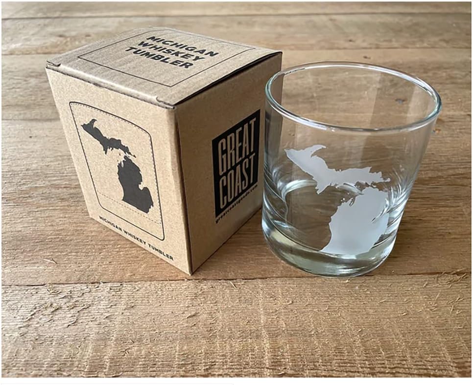 Amazon.com | 10 OZ Michigan Rocks Glass: Old Fashioned Glasses