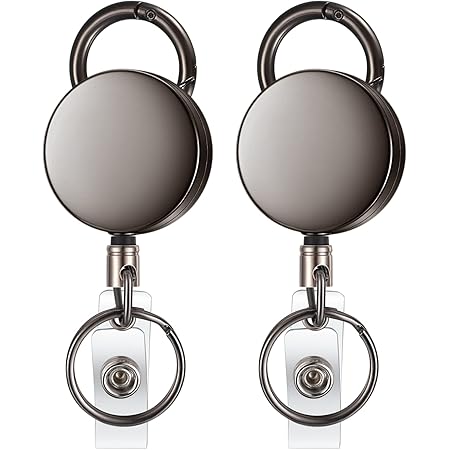 2 Pcs Retractable Keychains, Retractable Keyring Heavy Duty ...