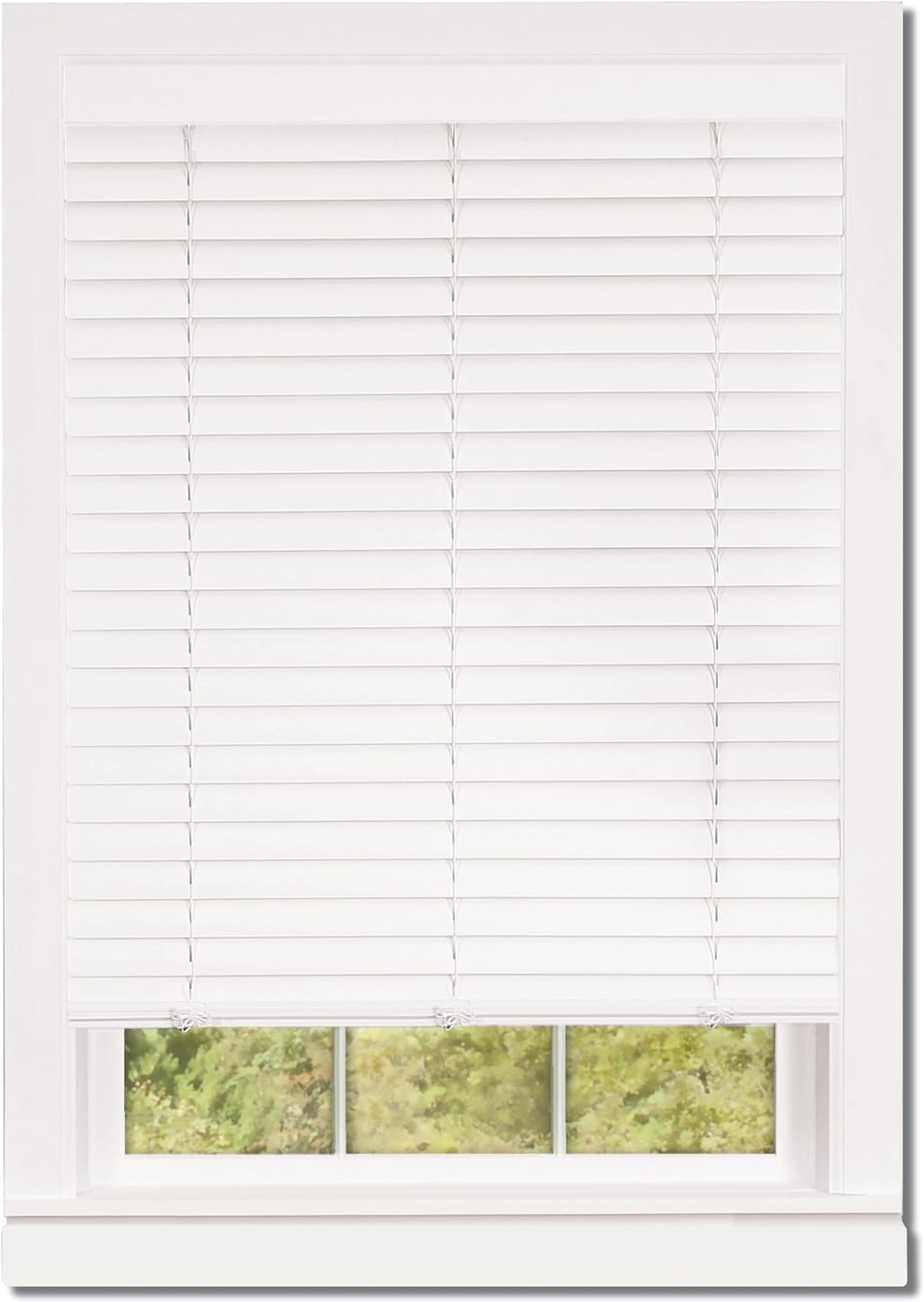 Amazon.com: Custom Made 2 Inch Beveled Edge Horizontal Blinds - White ...