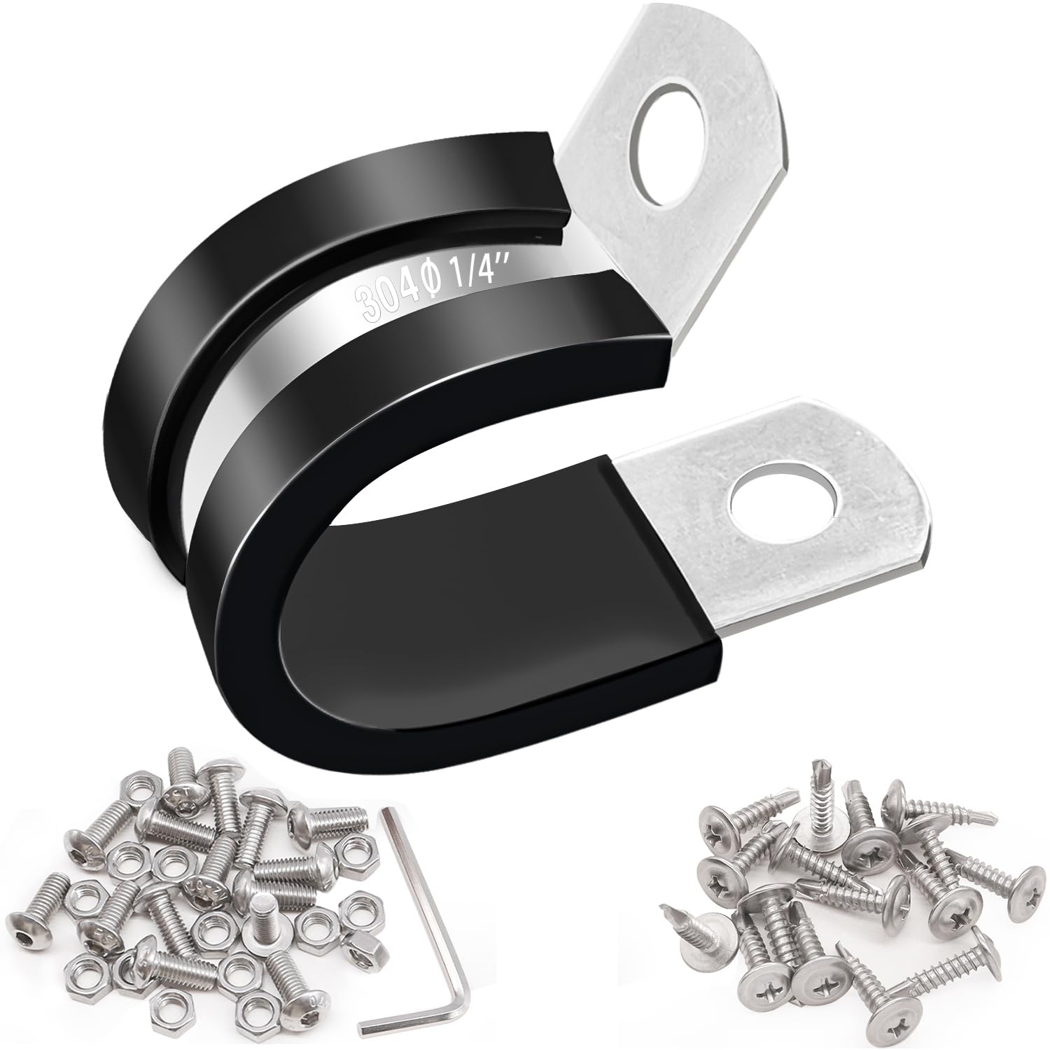 Snapklik.com : Taiss 50PCS 1/4 Inch Cable Clamps 304 Stainless Steel ...